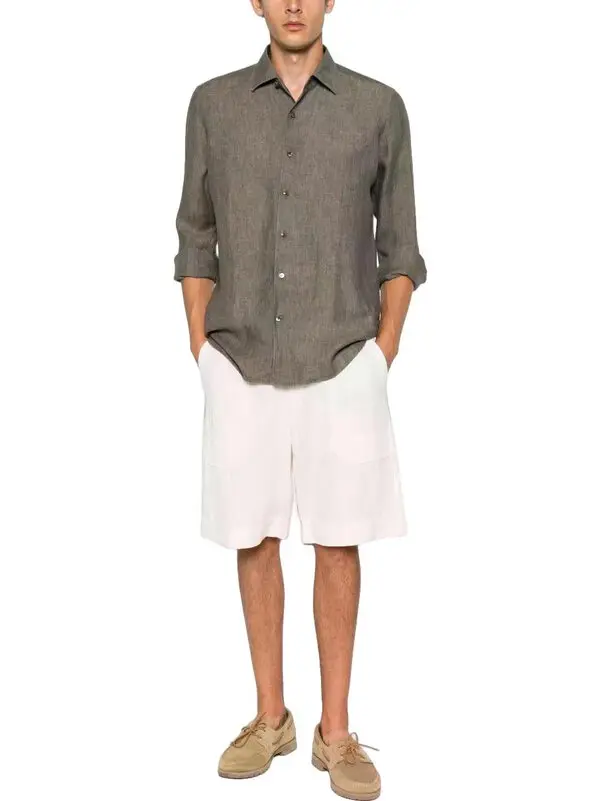 Zegna Linen Long-sleeve Shirt - Grey