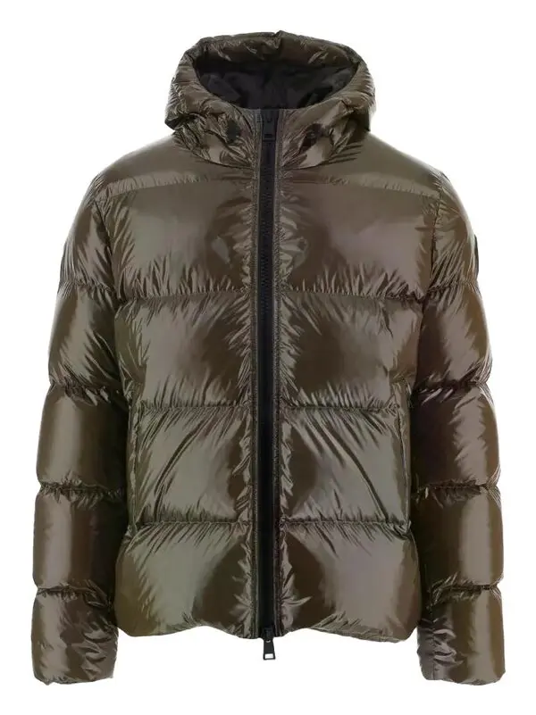 Herno Quilted Hooded Jacket With Glossy Finish - Brown