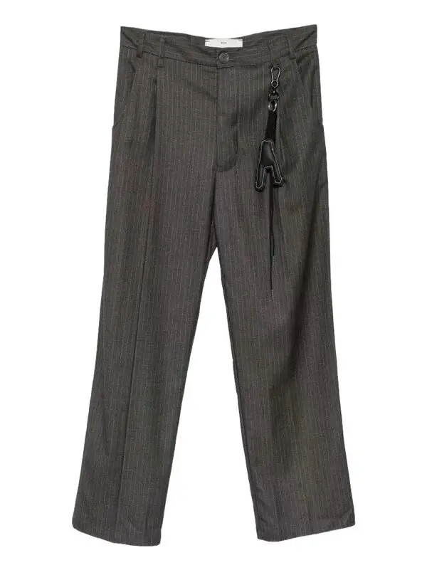 SONG FOR THE MUTE Charcoal Stripe Pattern Wide-leg Trousers - Grey