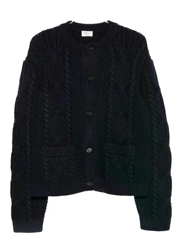 Saint Laurent Cable-knit Button-fastening Cardigan - Blue