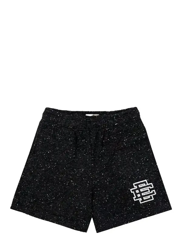 ERIC EMANUEL Bouclé Logo-print Shorts - Black
