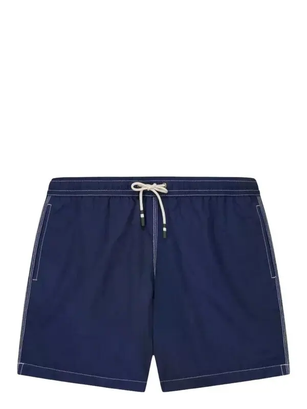 Hartford Contrast Stitch Swim Shorts - Blue