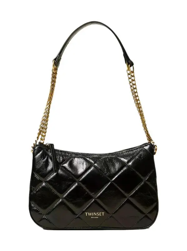 TWINSET Medium Liliane Quilted-leather Bag - Black