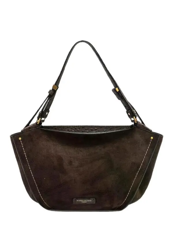GIANNI CHIARINI Bloom Suede Shoulder Bag - Brown
