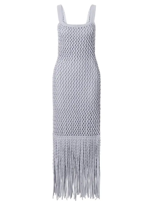 DIOTIMA Gala Bead-embellished Crocheted Maxi Dress - Neutrals