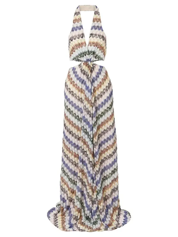 Missoni Striped Metallic Crochet Maxi Dress - Multi