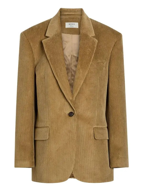 RÓHE Oversized Corduroy Blazer - Beige