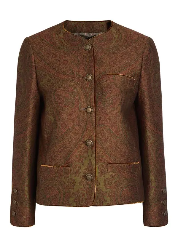 Etro Paisley Jacquard Tailored Woven Jacket - Multicoloured