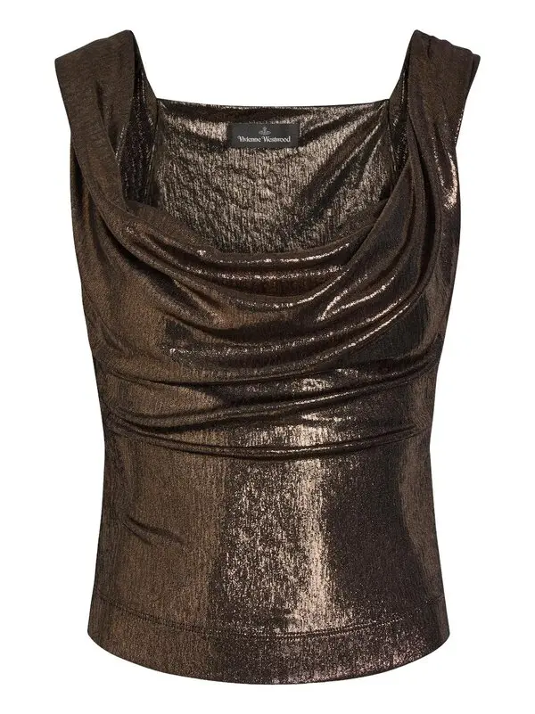 VIVIENNE WESTWOOD Draped Lamé Top - Bronze