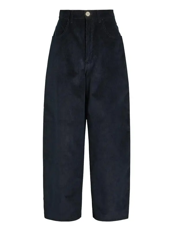 RÓHE Berber Barrel-leg Corduroy Trousers - Black