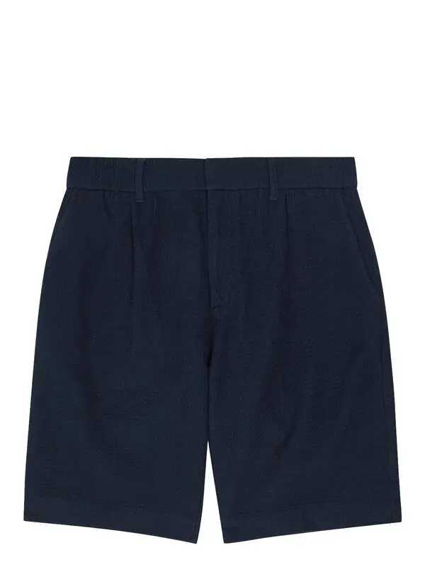 CHE Ché Textured Cotton Shorts - Navy