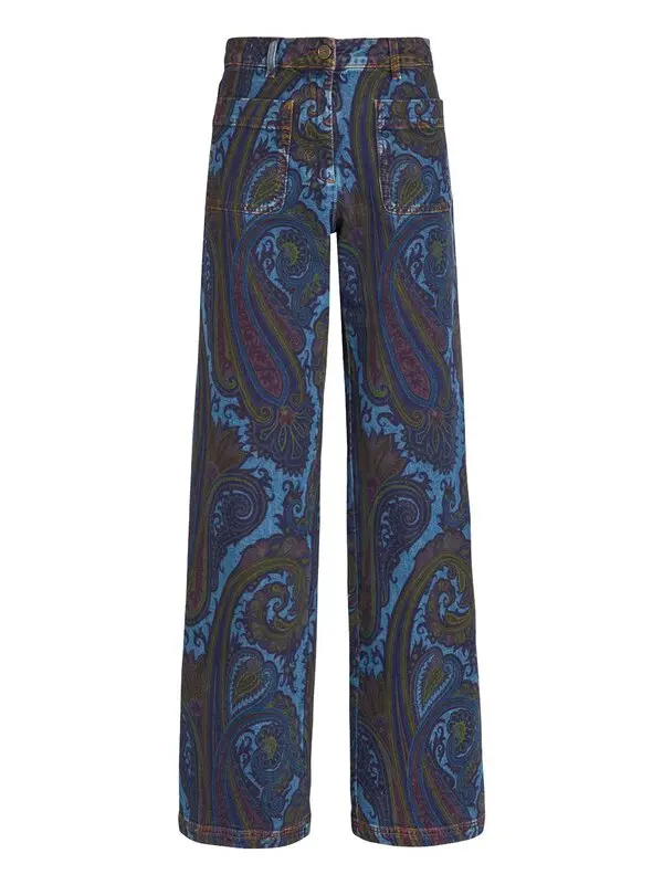 Etro Paisley Print Wide-leg Jeans - Denim
