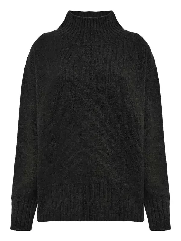 Malo Ribbed-knit Turtleneck Sweater - Grey