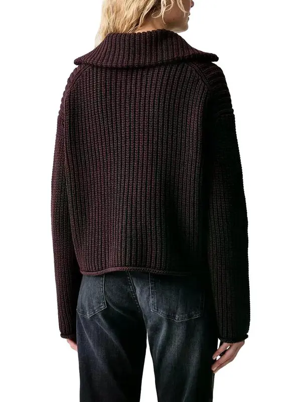 Marc O'polo Ribbed Knit Zip-up Cardigan - Red