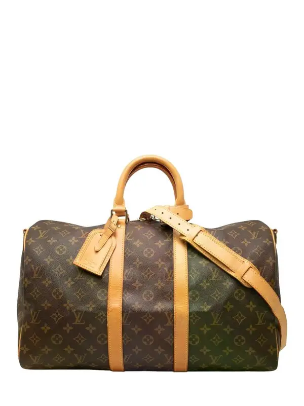 LOUIS VUITTON 1997 Monogram Keepall Bandouliere 45 Travel Bag - Brown