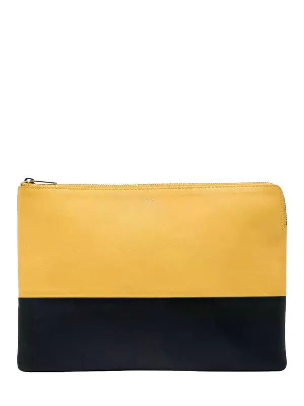Celine 2012 Bicolor Leather Solo Clutch Bag - Yellow