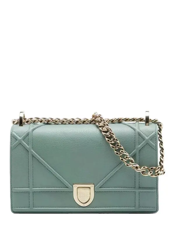 Dior Grained Calfskin Diorama Flap Crossbody Bag - Blue