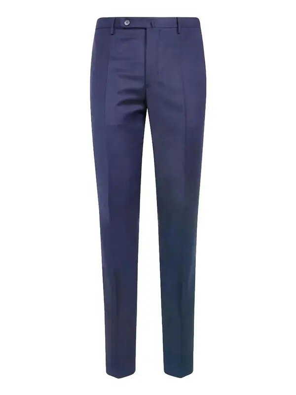 Incotex Pressed Crease Wool Trousers - Blue