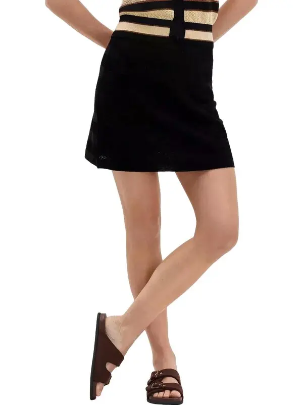 ERES Mini Intervalle Pointelle-knit Skirt - Black