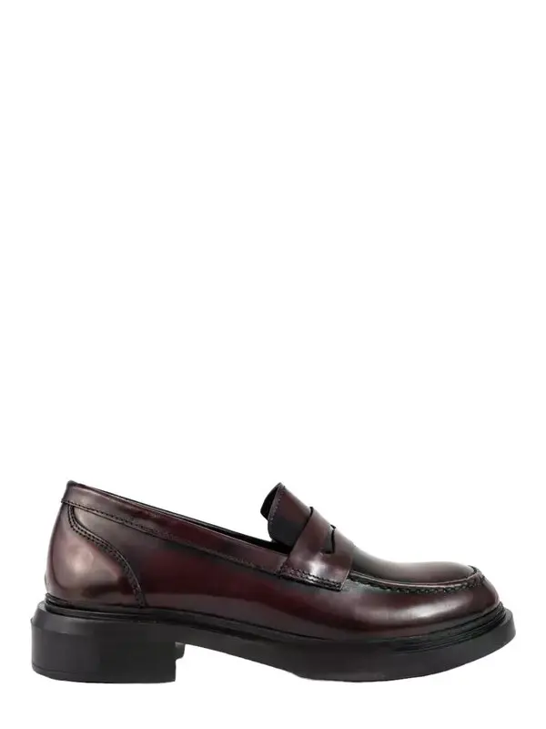 SERGIO MORETTI FIRENZE Polished Leather Loafers - Brown
