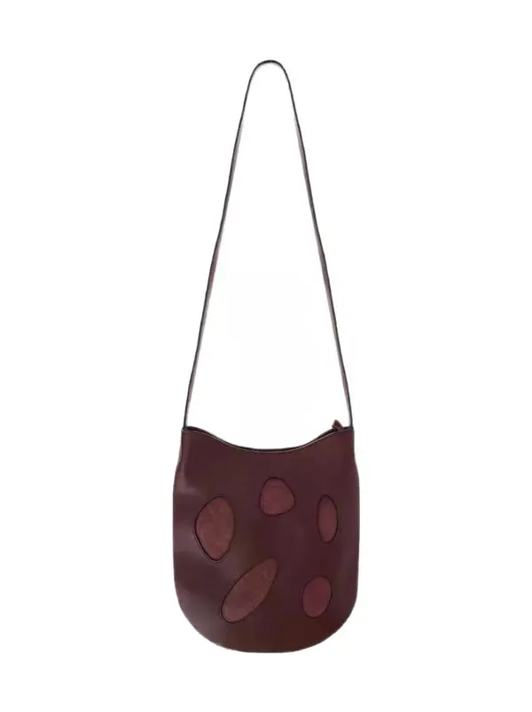 NICCOLO PASQUALETTI Suede-accent Leather Shoulder Bag - Red
