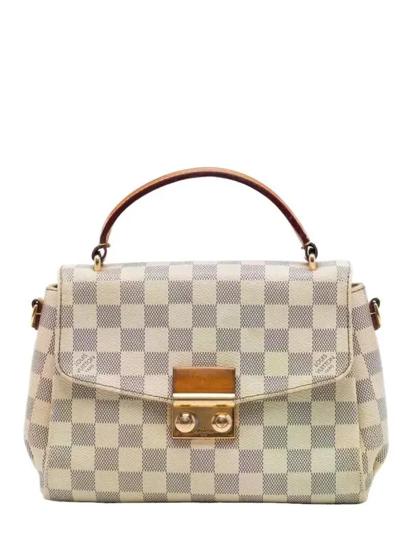 LOUIS VUITTON Damier Azur Croisette Satchel - White