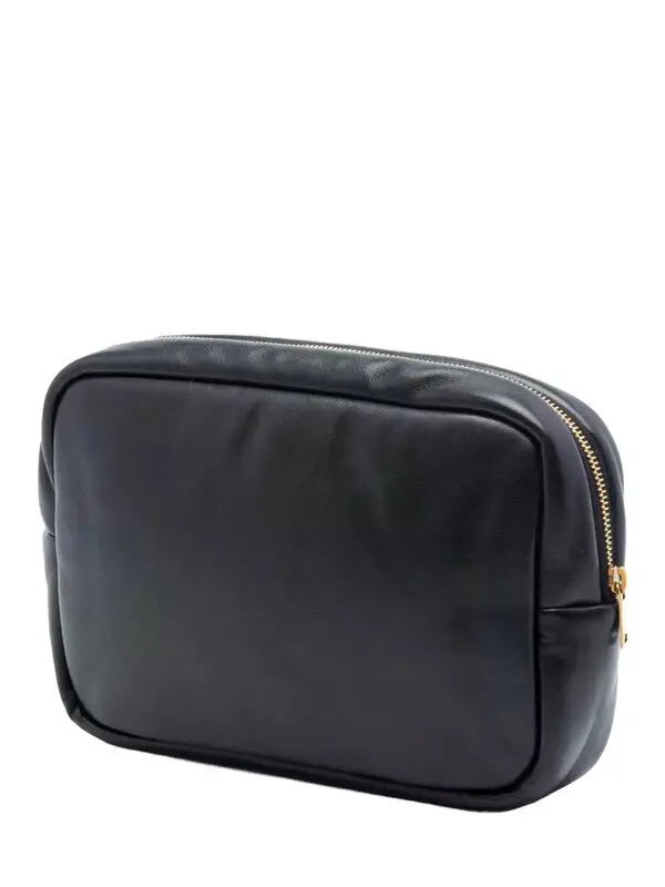 Saint Laurent Padded Lambskin Monogram Calypso Cosmetic Pouch - Black