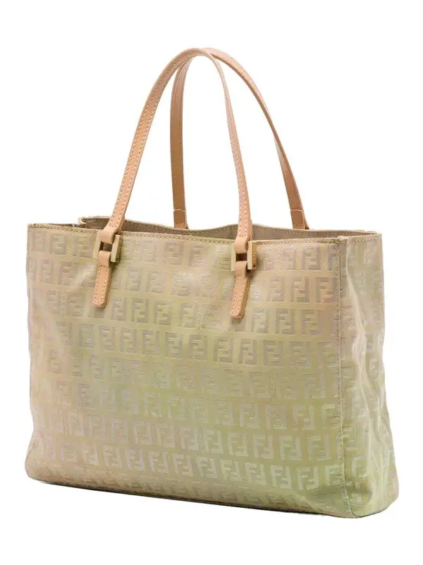 Fendi Zucchino Canvas Shopping Tote Bag - Neutrals