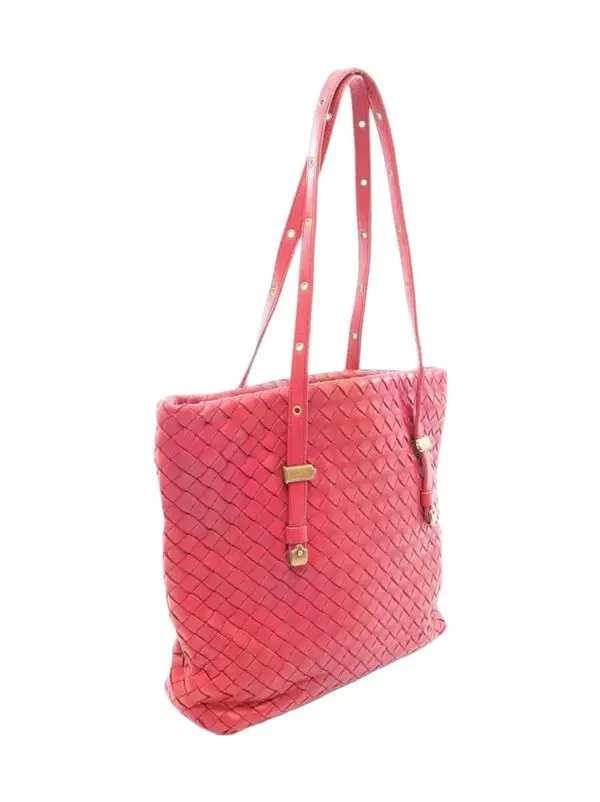 Bottega Veneta 2000s Intrecciato Leather Tote Bag - Red