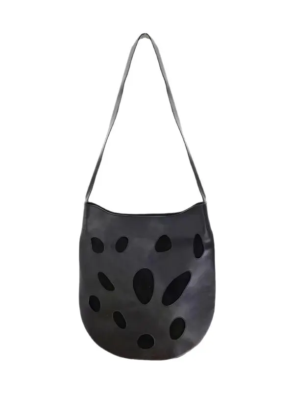 NICCOLO PASQUALETTI Leather Cut-out Shoulder Bag - Black