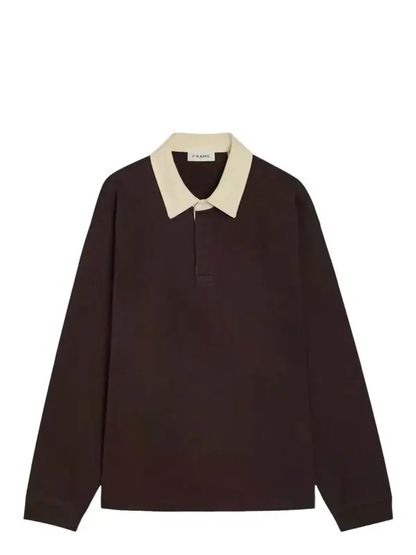 FRAME Rugby Long-sleeve Polo Shirt - Brown