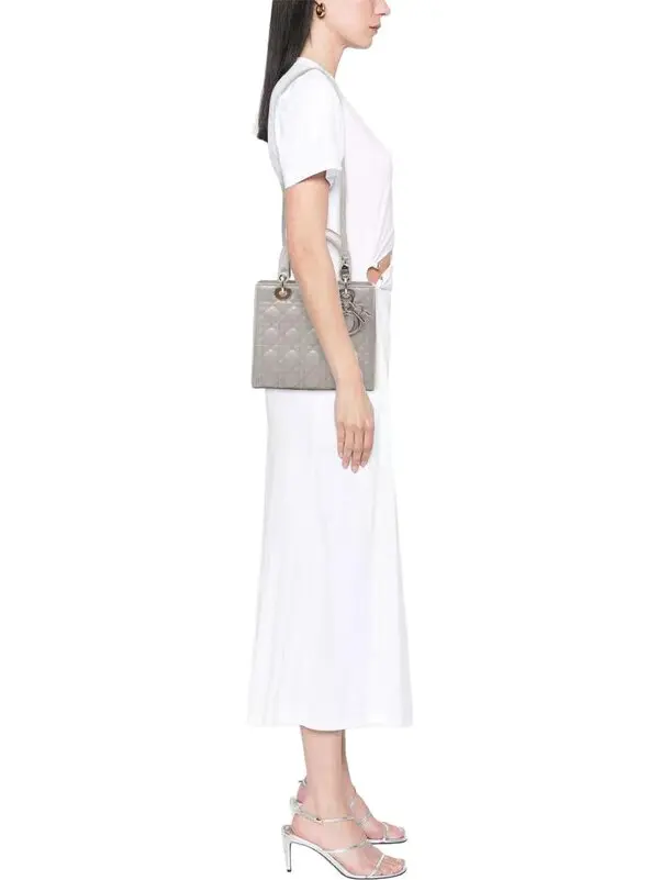 Dior Patent Cannage Lady Satchel - Grey