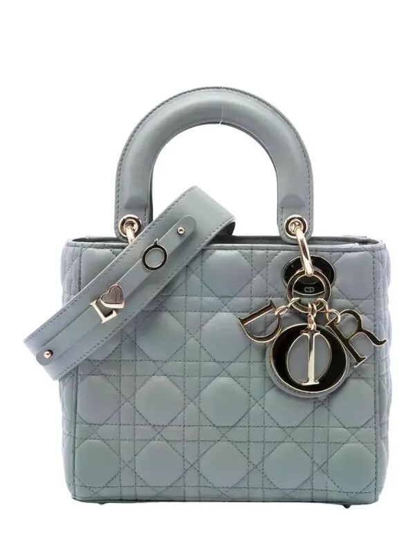 Dior Lambskin Cannage Lady Satchel - Grey