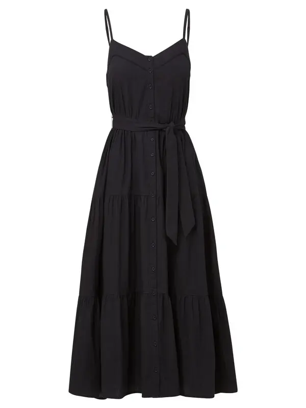 CHANGE OF SCENERY Addyson Dress In Cotton Slub - Black