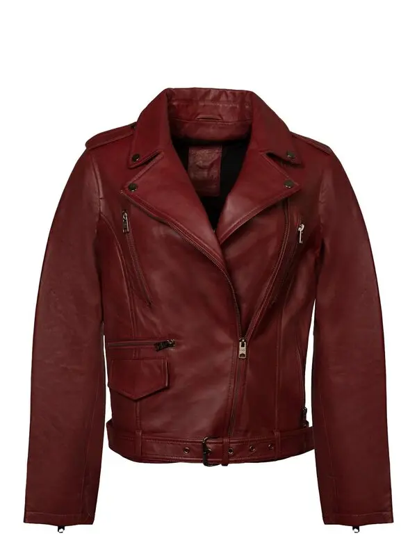 ZASTASTUDIO Ale Biker Leather Jacket - Red