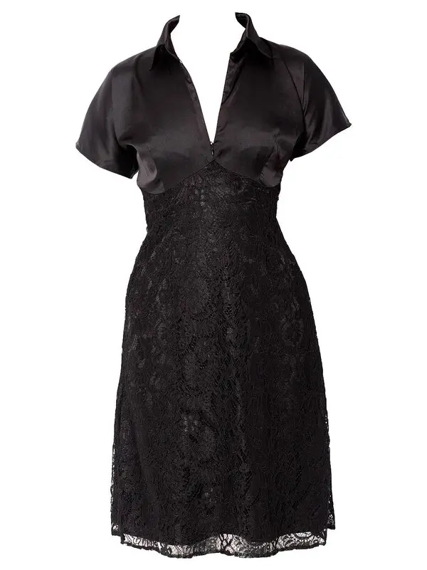 MAISON BOGOMIL Satin And Lace Dress - Black