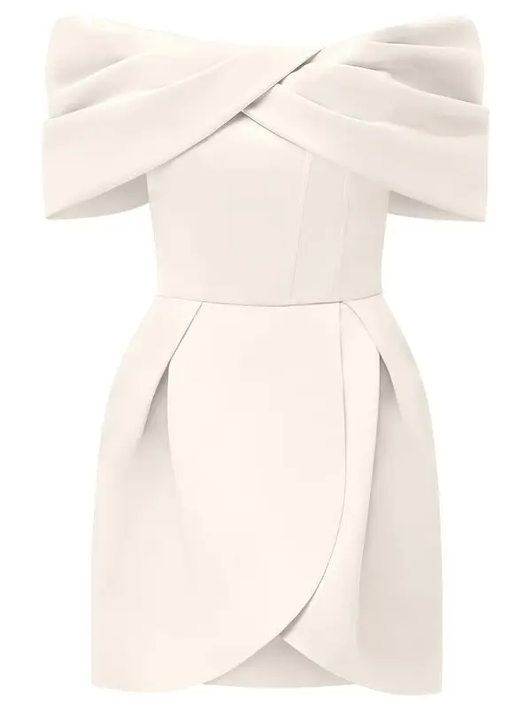 TIA DORRAINE Love In Bloom Off-shoulder Mini Dress - White