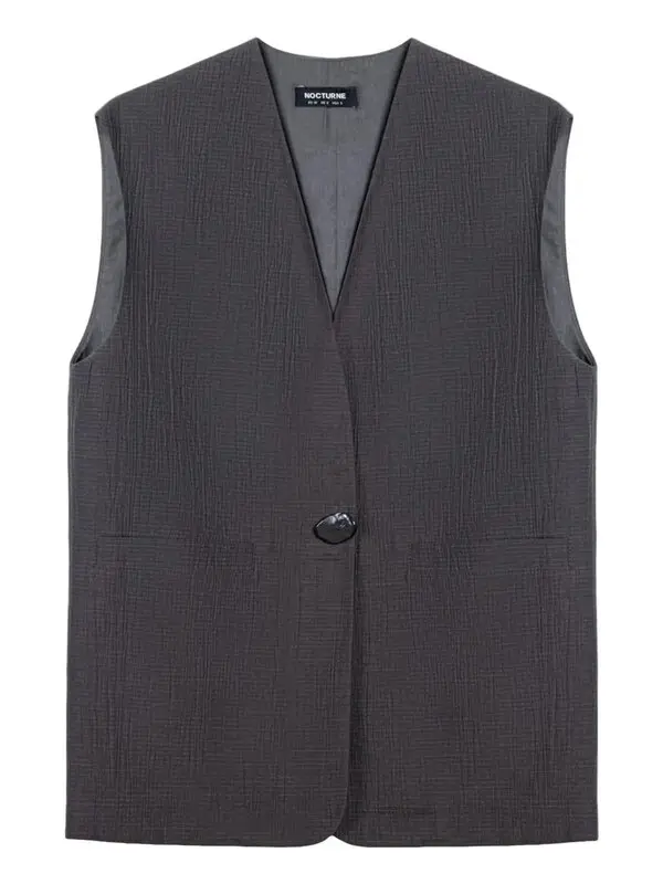 NOCTURNE Tailored V-neck Vest - Grey