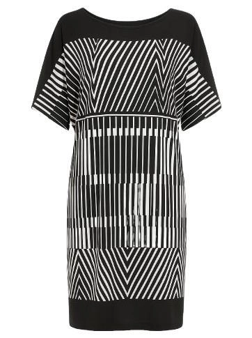 CONQUISTA Straight Print Dress - Black