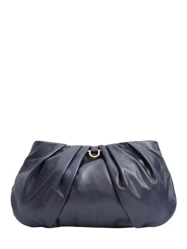 Lovard Large Leather Croissant Bag - Silver
