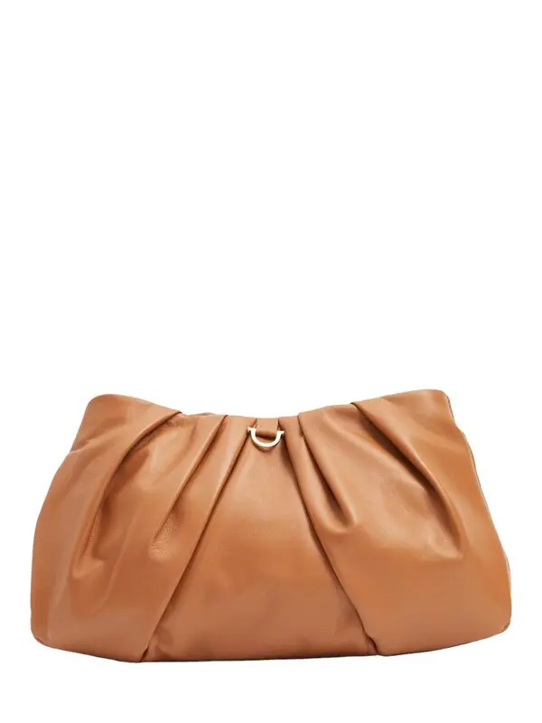 Lovard Large Leather Croissant Shoulder Bag - Brown