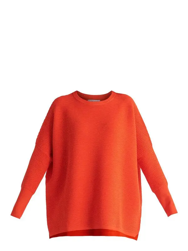 PAISIE Ribbed Crew Neck Jumper - Red