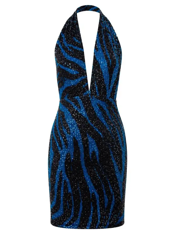 CHIARELLA Black / Blue Lujuria Sequin Mini Dress - Black/blue