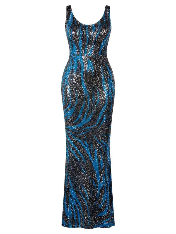 CHIARELLA Leona Sequin Dress - Black/blue