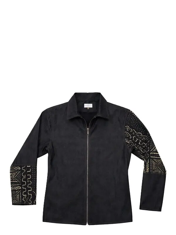 ZASTASTUDIO Blended Denim Zipper Jacket - Black