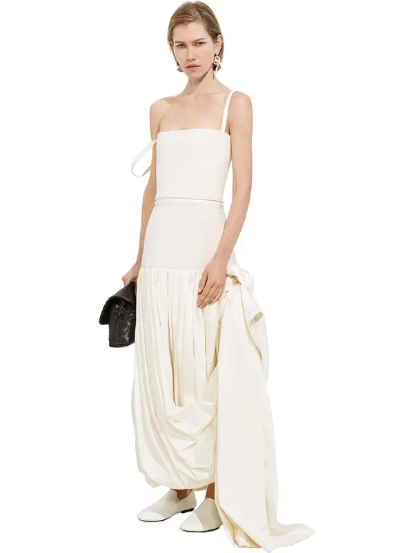 Bottega Veneta Wool Gabardine Dress - Parchment