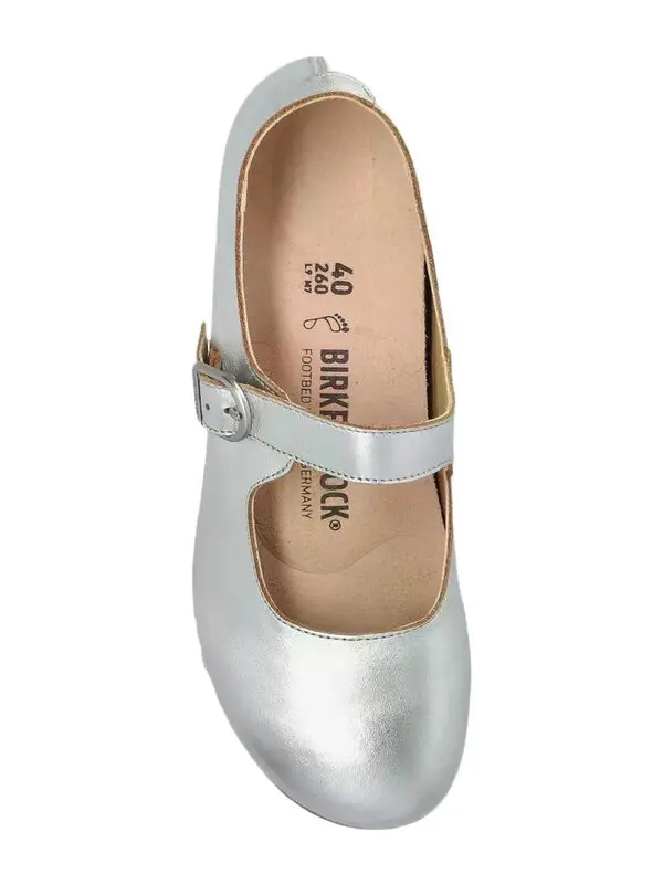 BIRKENSTOCK Santa Clarita Metallic Ballet Flats - Silver