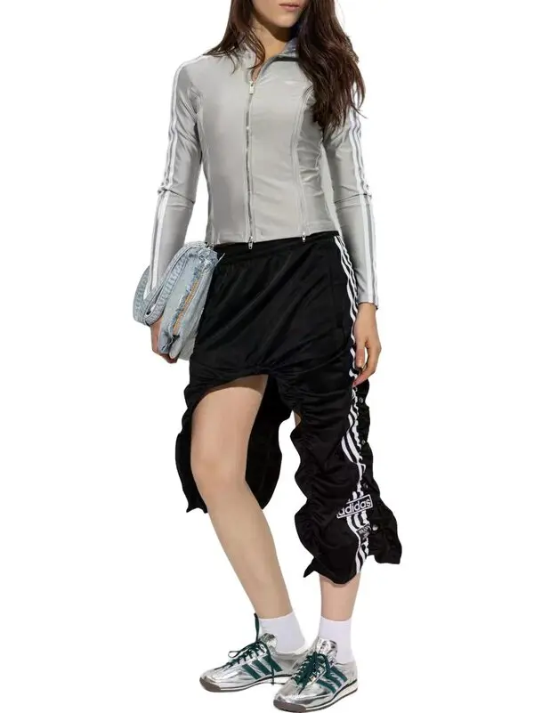 Adidas Logo-print Zip-up Sweatshirt - Grey