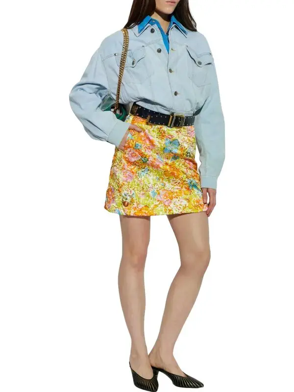 Versace Elasticated Waist Denim Jacket - Blue