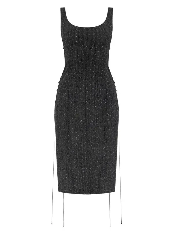 Alexander McQueen Sleeveless Lace-up Midi Dress - Grey